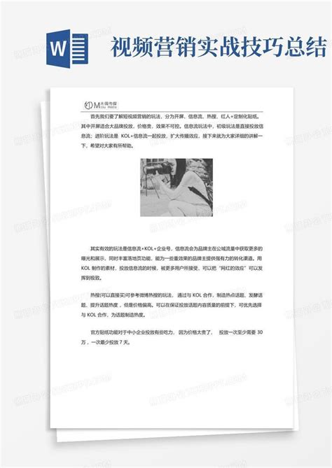 视频营销实战技巧总结word模板下载编号lwwdrkdn熊猫办公