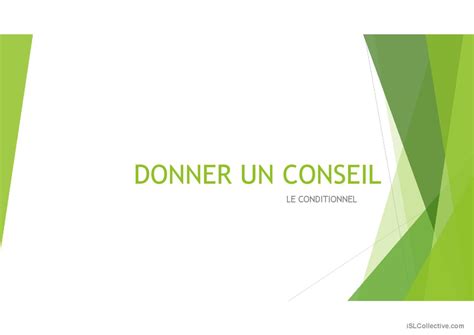 DONNER UN CONSEIL Français FLE powerpoints