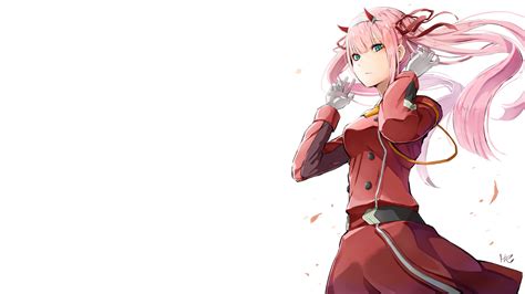 Darling In The Franxx Zero Two Hiro Zero Two Standing On Side With