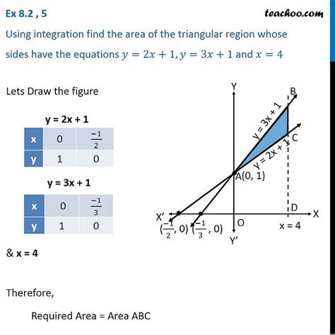 question 5 using integration find area of triangle whose sides y 2x