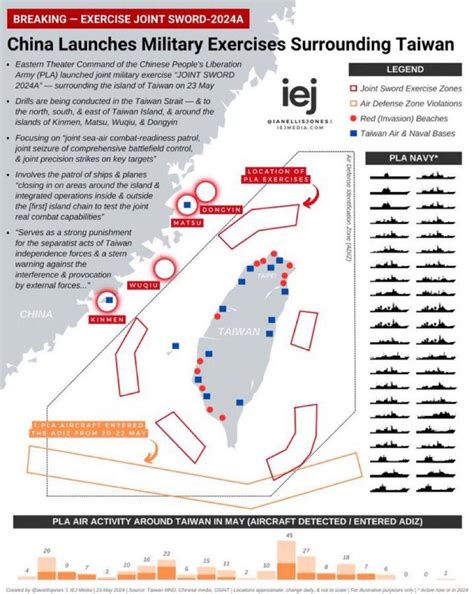 Map Of Todays Chinese Military Exercises Joint Sword 2024 In Which