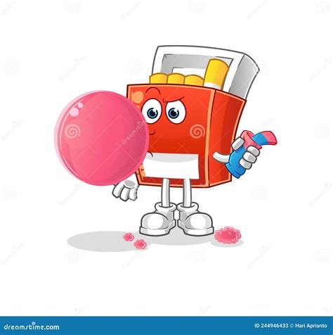 Pack Of Cigarette Chewing Gum Vector Cartoon Character Stock Vector