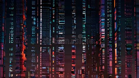 Futuristic Digital Blockchain Network Concept With Glowing Cubes And Grid Lines Stock