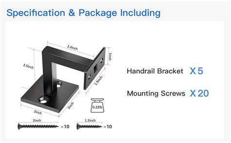 5 Pack Heavy Duty 304 Stainless Steel Stair Railing Brackets Solid