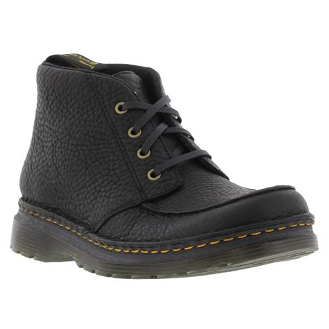 Dr Martens Austin Mens Moc Toe Black Brown Leather Chukka Boots Size Uk