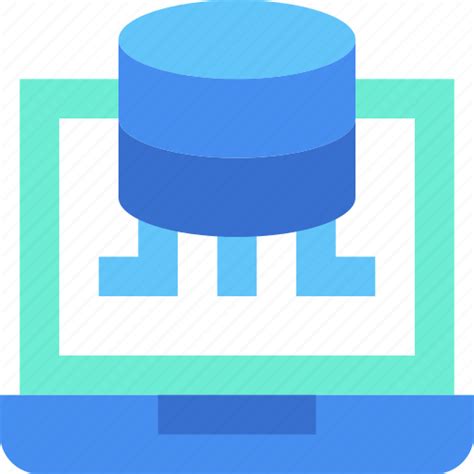 Database Laptop Laptop Data Storage Big Data Server Database Icon