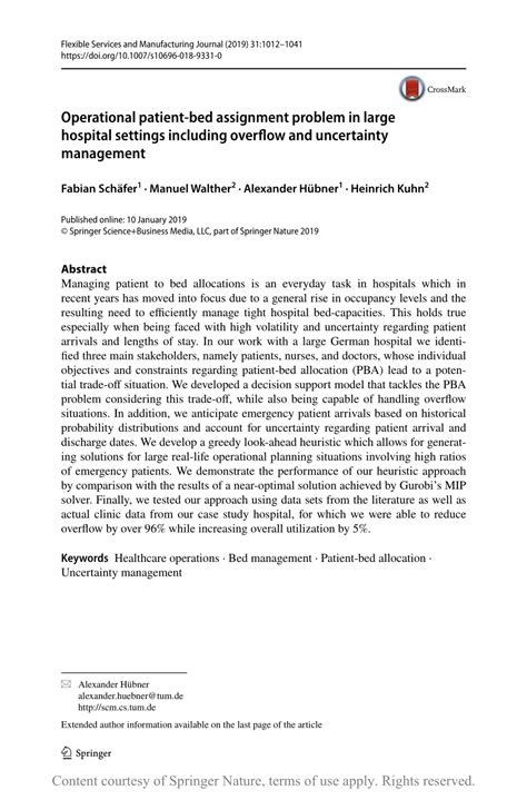operational patient bed assignment problem in large hospital settings