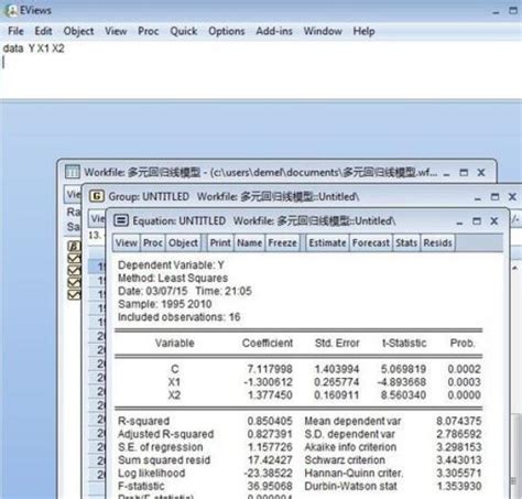 eviews多元回归模型分析具体方法 下载之家