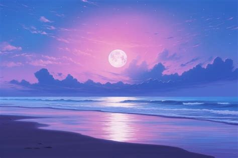 Ocean Astronomy Outdoors Horizon Premium Ai Generated Image