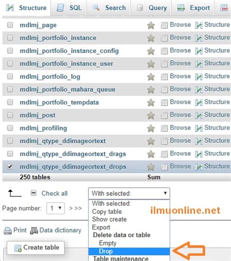 √ Cara Menghapus Tabel Dan Database Di Phpmyadmin