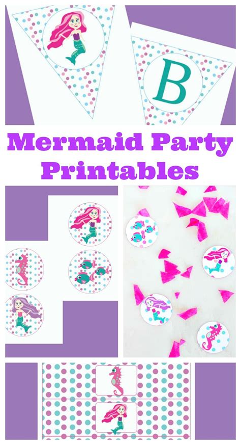 Mermaid Party Printables Diy Mermaid Birthday Party Birthday Party