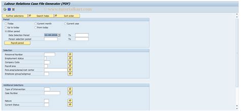 P LRCAS SAP Tcode Labour Relations Case File