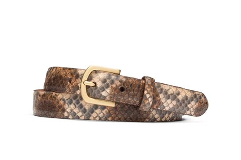 Skinny Python Belt With Brushed Gold Buckle Wkleinberg