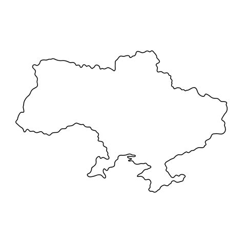 Контурная карта украины векторная иллюстрация линейной карты рисования