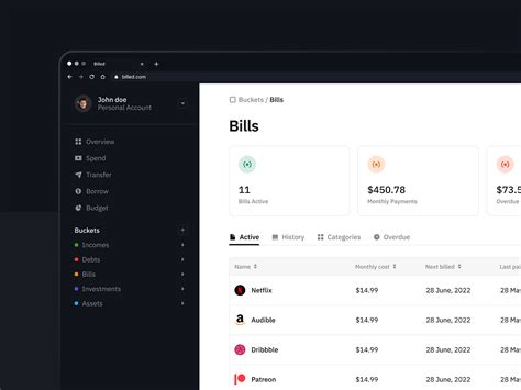 Personal Finance Tool By Monty Hayton On Dribbble