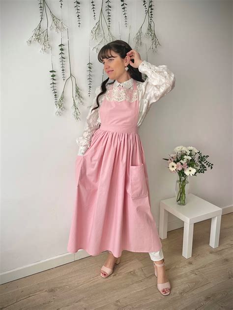Victorian Style Apron Dusty Pink Etsy
