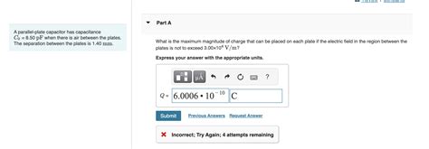 Solved A Parallel Plate Capacitor Has Capacitance C0 8 50pf