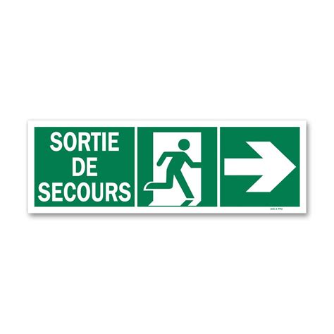 Panneau Sortie de Secours Recto Verso Picto Flèche Sécurité Max