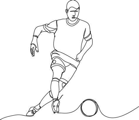 Football Player Line Drawing Vector Illustration 13125361 Vector Art