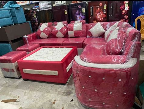 5 Seater Wooden L Shape Sofa Set With Lounger At ₹ 50000 Set In