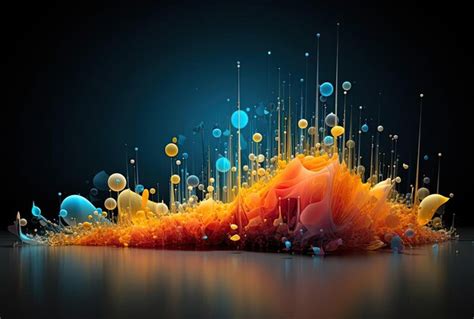 Premium Photo A Particle Cluster In The Shape Of A Rainbow In The