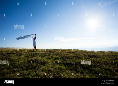 Unity Of The Girl With Nature Stock Photo Alamy