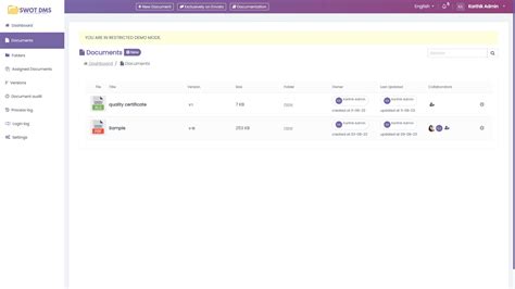 Swot Dms Document Management System By Karthikswot Codester