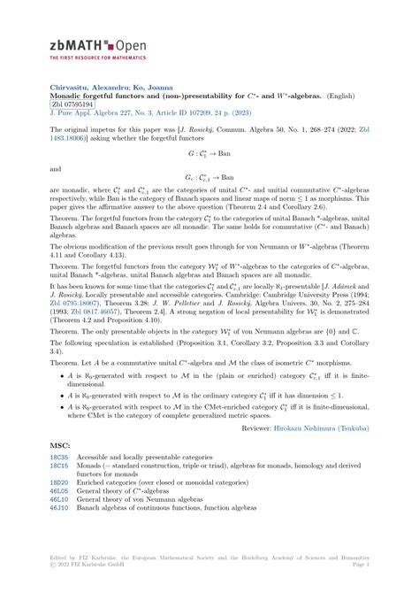 Pdf Chirvasitu Alexandru Ko Joanna Monadic Forgetful Functors And Non Presentability For