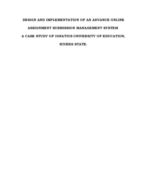 Online Assignment Submission System For Ignatius University Pdf Php