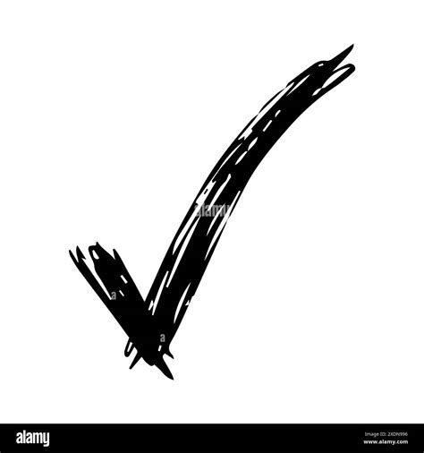 Hand Drawn Check Symbol Black Sketch Check Symbol On White Background Vector Illustration