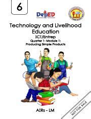 TLE 6 ICT ENTREP WEEK 1 MODULE 1 Pdf 6 Technology And Livelihood