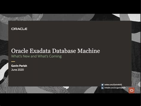 DOAG 2020 Datenbank Exadata Whats New And Whats Coming DOAG E V