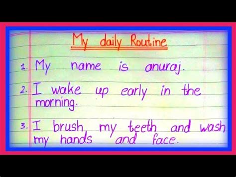 10 line essay on my daily routine/essay on my daily routine in English ...