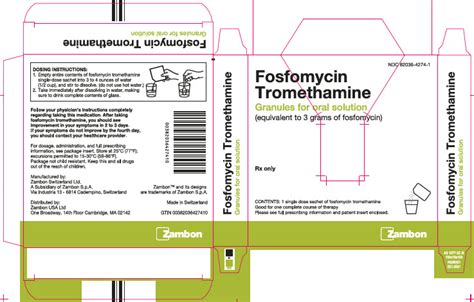 Fosfomycin Tromethamine Granules For Oral Solution Rx Only 58 Off