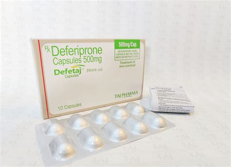 Deferiprone Capsules 500mg Gmp Approved Manufacturer Taj Generics