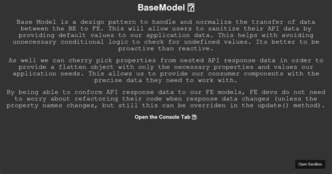 Basemodel Codesandbox