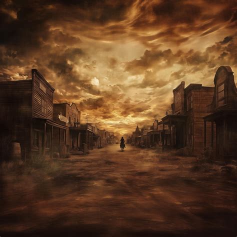 Vintage Wild West Town Digital Download 1800s Cowboy Scene Old West