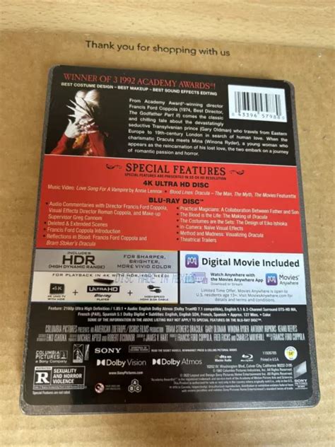 Bram Stokers Dracula 1992 Us 4k Uhd Blu Ray Steelbook New And Sealed