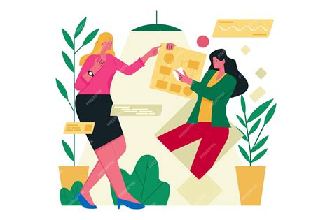 Premium Vector Team Workflow Strategy At Planning Board Vector Illustration