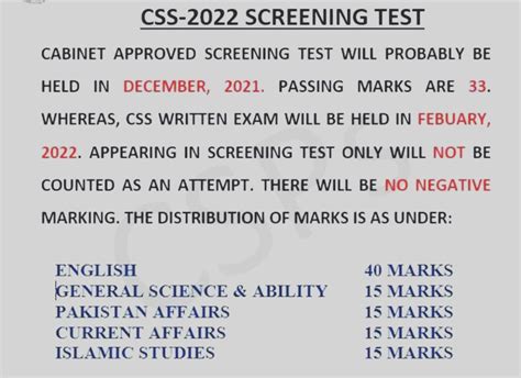 Css Exam 2023 Css 2022 Screening Test Cssexam