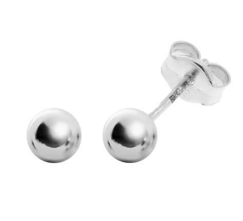 4mm 18ct White Gold Ball Stud Earrings Buy Online Free Insured Uk