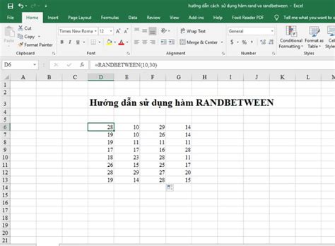 Khám phá sức mạnh của hàm RANDOM trong Excel