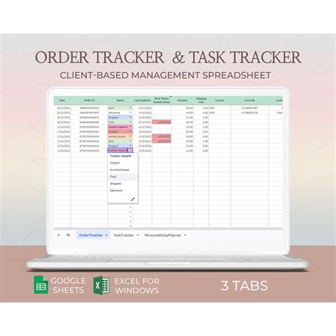 Order Tracker Spreadsheet Order Tracking Excel Template Shipment Tracking Sales Order