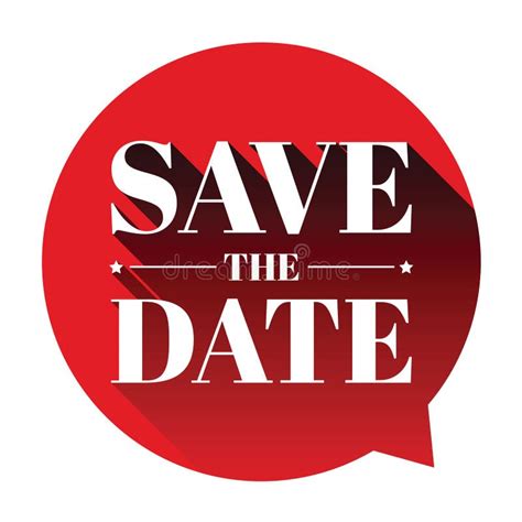 Save The Date Label Sign Red Invitation Stock Illustration