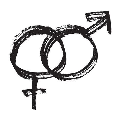 New Object Hand Drawn Heterosexual Gender Identity Sign Symbol Used To