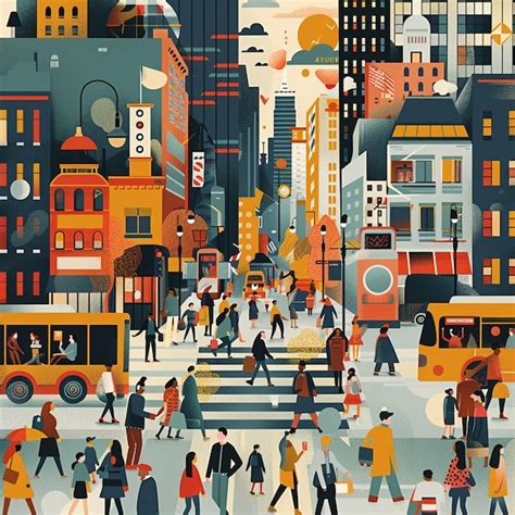 Crowded City Illustration Images Free Download On Freepik