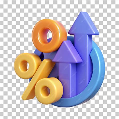 3d Percentage And Arrows Down And Up Increasing And Decreasing Interest