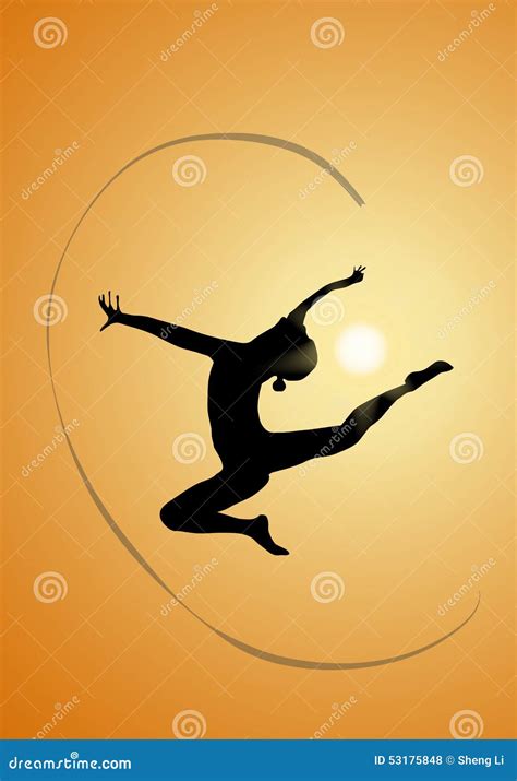 Men Rhythmic Gymnasts Set Silhouettes Cartoon Vector Cartoondealer