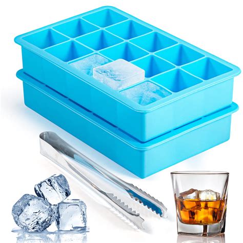Prep And Savour Deavan 2 Pack Ice Cube Trays Silicone Ice Cube Trays Molds Easy Release Flexible