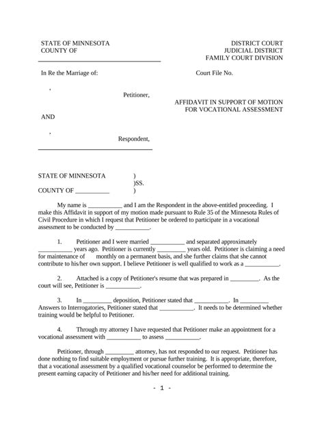 Minnesota Affidavit Support Fill Out And Sign Online Dochub
